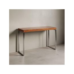 KADIMA DESIGN Konsolentisch ISEN: Flexibel, 120x76x45 cm, Massivholz, Chromgestell in Braun | Gr.: onesize