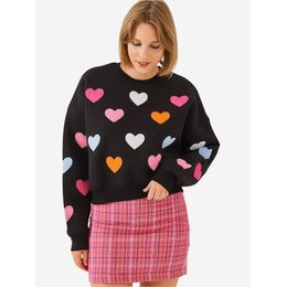 Bianco Lucci Sweatshirt Damen Gr&ouml;&szlig;e L hellblau / pink / schwarz / wei&szlig;