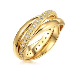 Lulu & Jane Lulu & Jane Ring aus Messing mit Zirkonia in gelbgold | Gr.: 54