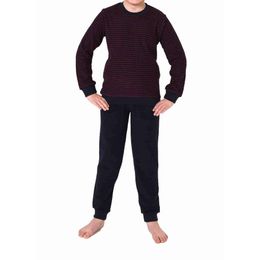 Normann langarm Frottee Schlafanzug Pyjama B&uuml;ndchen - 77722 in rot | Gr.: 128