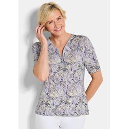 GOLDNER Jerseyshirt Viskoseshirt mit Paisley-Muster in flieder / gr&uuml;n / gemustert | Gr.: 42