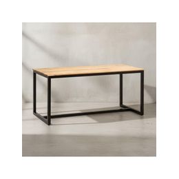 KADIMA DESIGN Esszimmertisch 120x60x76 cm Massivholz Metall Esstisch | Gr.: 140 x 80 x 76 cm