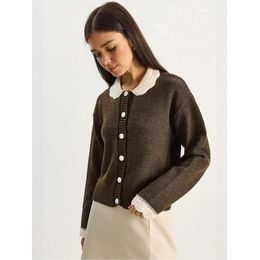 Bianco Lucci Knit Cardigan female Brown size S/L
