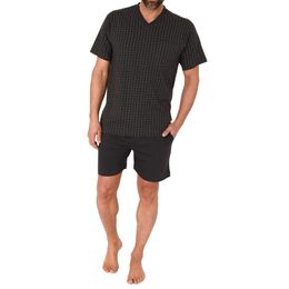 Normann Schlafanzug Kurzarm Shorty PyjamaStreifen - 78328 in dunkelgrau | Gr.: 54