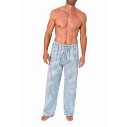 Normann Schlafanzug Pyjama Hose lang kariert Baumwolle - 79830 in blau | Gr.: 56