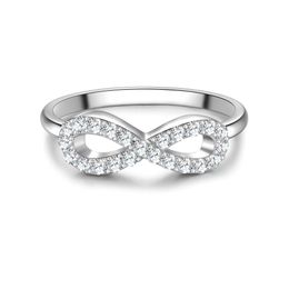 Trilani Ring Infinity aus Sterling Silber mit Zirkonia in silber | Gr.: 50