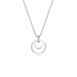 Elli Halskette 925 Sterling Silber Geo, Kreis in Silber | Gr.: 50-cm