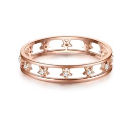 Glanzst&uuml;cke M&uuml;nchen Glanzst&uuml;cke M&uuml;nchen Ring Sterne Sterling Silber Zirkonia in ros&eacute;gold | Gr.: 48