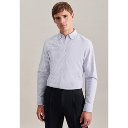 Seidensticker Herren Seidensticker Businesshemd &raquo;Slim&laquo; Slim Langarm Button-Down-Kragen Streifen blau XXL (45), normale &Auml;rmell&auml;ngen