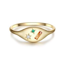 Glanzst&uuml;cke M&uuml;nchen Glanzst&uuml;cke M&uuml;nchen Ring aus Sterling Silber mit Zirkonia in gelbgold | Gr.: 50