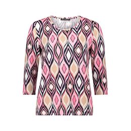 Betty Barclay Basic Shirt mit Print in Pink/Dark Blue | Gr.: 38