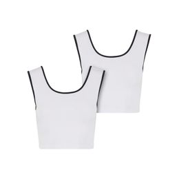 Urban Classics Cropped Tee in white/black+white/black | Gr.: L