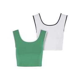 Urban Classics Cropped Tees in froggreen/white+white/black | Gr.: XL
