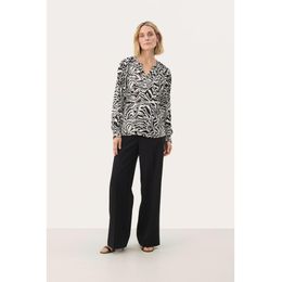 PART TWO Langarm-Bluse TenniePW Relaxed fit in Black Animal Print | Gr.: 38