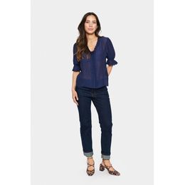 Saint Tropez Kurzarm-Bluse KristelSZ Gerade Passform in Ombre Blue | Gr.: XXL