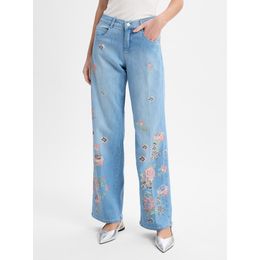 Angels Jeans 'Liz Flower' Damen Gr&ouml;&szlig;e 25/26 blue denim / braun / pastellgr&uuml;n / altrosa