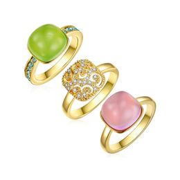 Lulu & Jane Lulu & Jane Ring aus Metall-Legierung verziert mit Kristallen von Swarovski in gelbgold | Gr.: 60