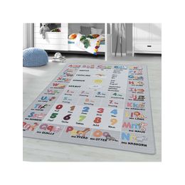 KADIMA DESIGN Teppich Kinder Flachgewebe Tiere-Zahlen-Alphabet Polyamid Kinderzimmer | Gr.: 140 x 200 cm
