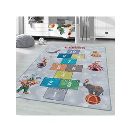 KADIMA DESIGN Teppich Kinder Flachgewebe H&uuml;pfk&auml;stchen rutschfest Kinderzimmer | Gr.: 80 x 120 cm