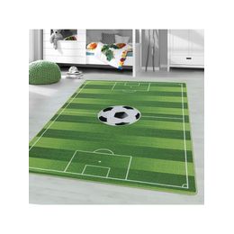 KADIMA DESIGN Teppich Kinder Flachgewebe Fu&szlig;ball Polyamid Antirutsch Spielzimmer | Gr.: 80 x 120 cm