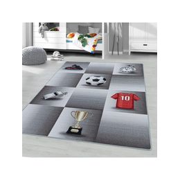 KADIMA DESIGN Teppich Kinder Flachgewebe Fu&szlig;ballfeld Polyamid Antirutsch Kinderzimmer | Gr.: 80 x 120 cm