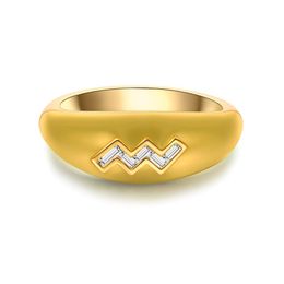 Glanzst&uuml;cke M&uuml;nchen Glanzst&uuml;cke M&uuml;nchen Ring Sternzeichen Wassermann aus Sterling Silber mit Zirkonia in gelbgold | Gr.: 56