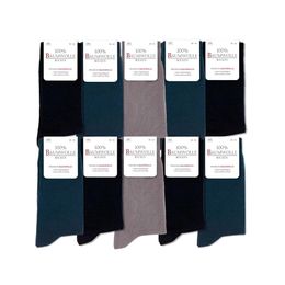 Occulto 10er Pack 100% Baumwollsocken Ingo in Blau-Mix | Gr.: 43-46