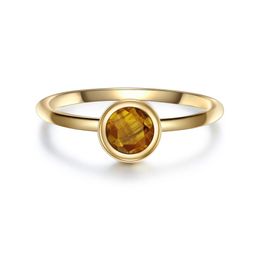 Glanzst&uuml;cke M&uuml;nchen Glanzst&uuml;cke M&uuml;nchen Ring aus Sterling Silber mit Tigerauge in gelbgold | Gr.: 54