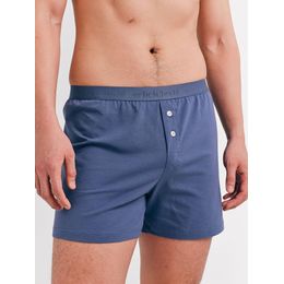 erlich textil 3er Pack Casual Cotton weite Boxershorts aus Bio-Baumwolle in graublau | Gr.: S