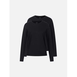 erlich textil LIGHT TOUCH lockeres LONGSLEEVE IM 2er PACK in schwarz | Gr.: 36