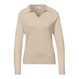 Street One Strickpullover mit Polokragen in Cotton Beige Mel. | Gr.: 36