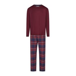 Phil & Co. Berlin Pyjama Flanell in navy/bordeaux | Gr.: XXL