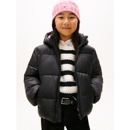 Tommy Hilfiger M&auml;dchen Steppjacke &raquo;HOODED SHINY PUFFER JACKET&laquo; mit Kapuze Kinder bis 16 Jahre schwarz 6 (116)