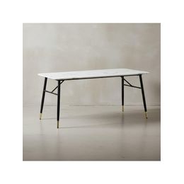 KADIMA DESIGN Esszimmertisch 120x60x76 cm Esstisch in Marmor-Optik Modern, in Wei&szlig; | Gr.: 120 x 60 x 76 cm