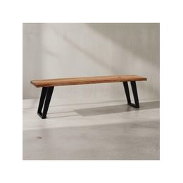 KADIMA DESIGN Esszimmerbank 120x40x45,5 cm Massivholz / Metall mit | Gr.: 160 x 40 x 46 cm