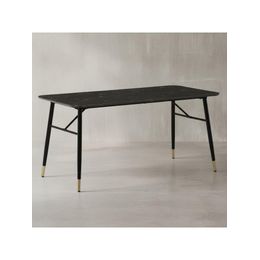 KADIMA DESIGN Esszimmertisch 120x60x76 cm Esstisch in Marmor-Optik Modern, in Schwarz | Gr.: 180 x 90 x 76 cm