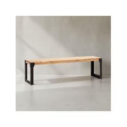 KADIMA DESIGN Esszimmerbank 120x40x45 cm Massivholz Metall Industrial, | Gr.: 120 x 40 x 45 cm
