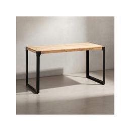 KADIMA DESIGN Esszimmertisch 120x60x76 cm Massivholz Metall Esstisch | Gr.: 120 x 60 x 76 cm