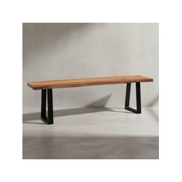 KADIMA DESIGN Esszimmerbank 120x40x45,5 cm Massivholz / Metall mit | Gr.: 140 x 40 x 46 cm