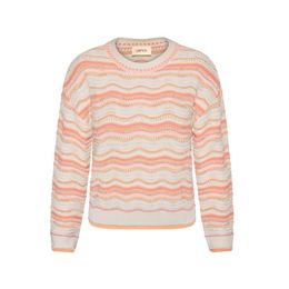 Cartoon Strickpullover mit Rundhalsausschnitt in Cream/Orange | Gr.: 36