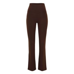 Les Lunes Lange Bootcut-Hose BELLE Warm Flared Leggings Thermo in Dark Coffee | Gr.: XL
