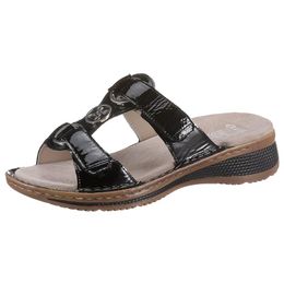 Ara Damen Pantolette &raquo;HAWAII&laquo; , Keilabsatz, Sommerschuh, Schlupfschuh mit Schmuckelement schwarz 42