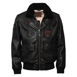 Top Gun Lederjacke TG2023004 in schwarz | Gr.: S