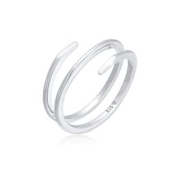 Elli Damen Fingerring &raquo;Wickelring Twist Fein 925 Silber&laquo; silber
