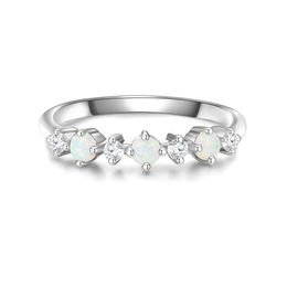 Glanzst&uuml;cke M&uuml;nchen Glanzst&uuml;cke M&uuml;nchen Ring aus Sterling Silber mit Zirkonia und Opal in silber | Gr.: 52