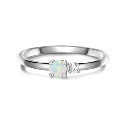 Glanzst&uuml;cke M&uuml;nchen Glanzst&uuml;cke M&uuml;nchen Ring aus Sterling Silber mit Zirkonia und Opal in silber | Gr.: 48