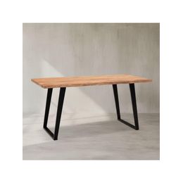 KADIMA DESIGN Schreibtisch Massiv Baumkante, Handarbeit, Kompakt & Modern | Gr.: 180 x 90 x 76 cm