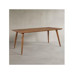 KADIMA DESIGN Massivholz Esstisch im Retro Landhausstil, handgefertigt, Sheesham-Holz | Gr.: 120 x 60 x 76 cm