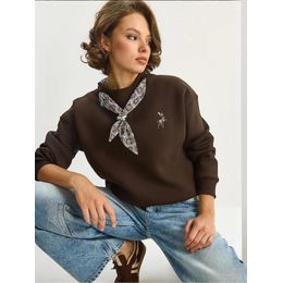 Bianco Lucci Sweatshirt female Brown size M