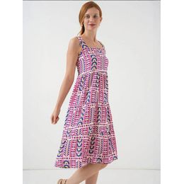 Bigdart Kleid Damen Gr&ouml;&szlig;e 42 blau / neongr&uuml;n / magenta / wei&szlig; Winterkleid